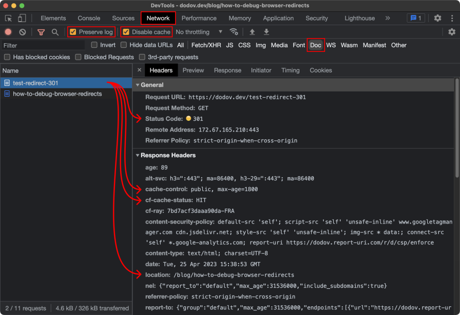 How to Debug Browser Redirects