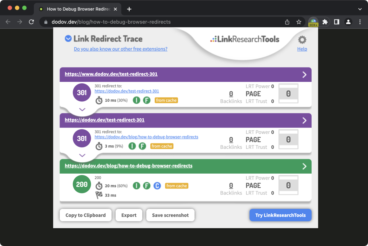 How to Debug Browser Redirects